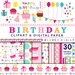 Birthday Party Clipart and Digital Paper With Balloons, Gifts, Confetti ...