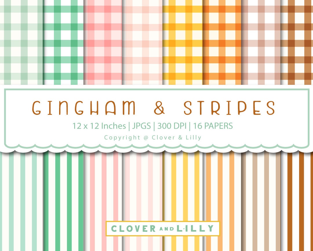 Gingham Digital Papers in Neutral Pastel Colors Scrapbook - Etsy