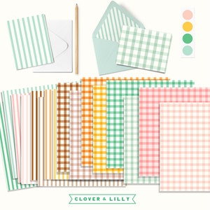 Gingham Digital Papers in Neutral Pastel Colors, Scrapbook Paper ...