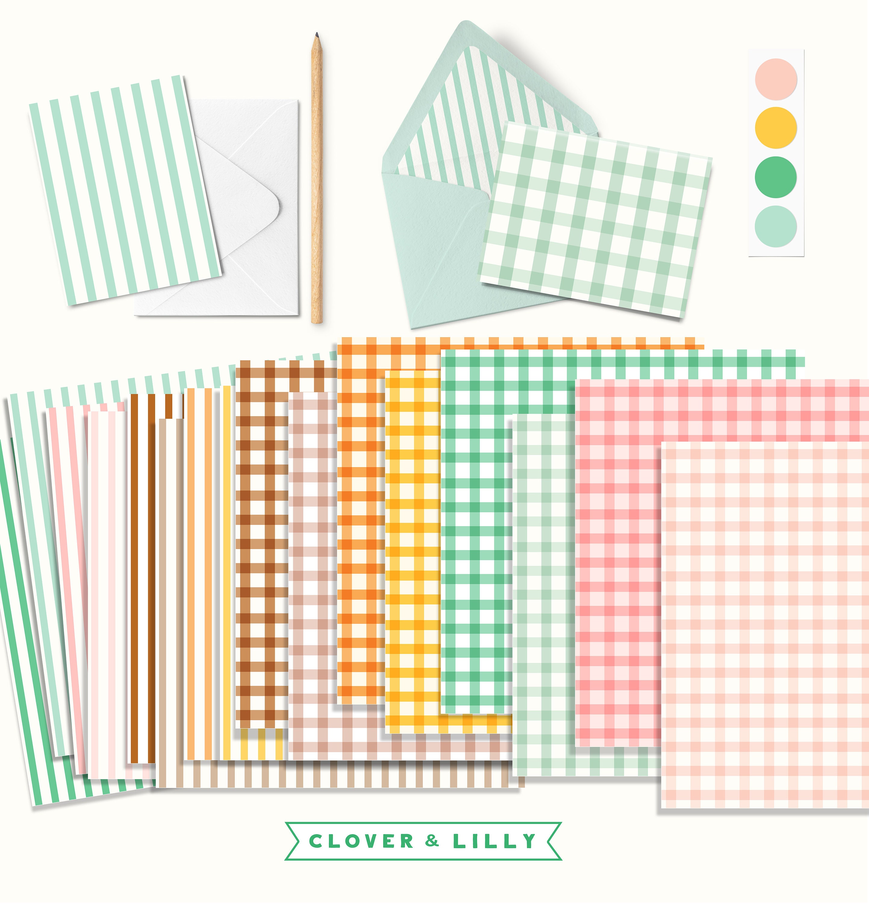 Gingham Digital Papers in Neutral Pastel Colors Scrapbook - Etsy