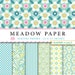 Blue and Yellow Digital Papers With Modern Floral Designs, Butterflies ...