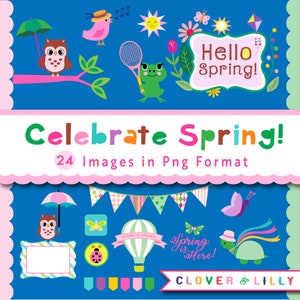 Celebrate Spring Digital Clipart in PNG Format, Instant Download ...