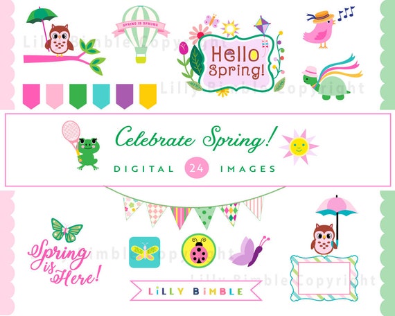 Celebrate Spring digital clipart in PNG format instant | Etsy