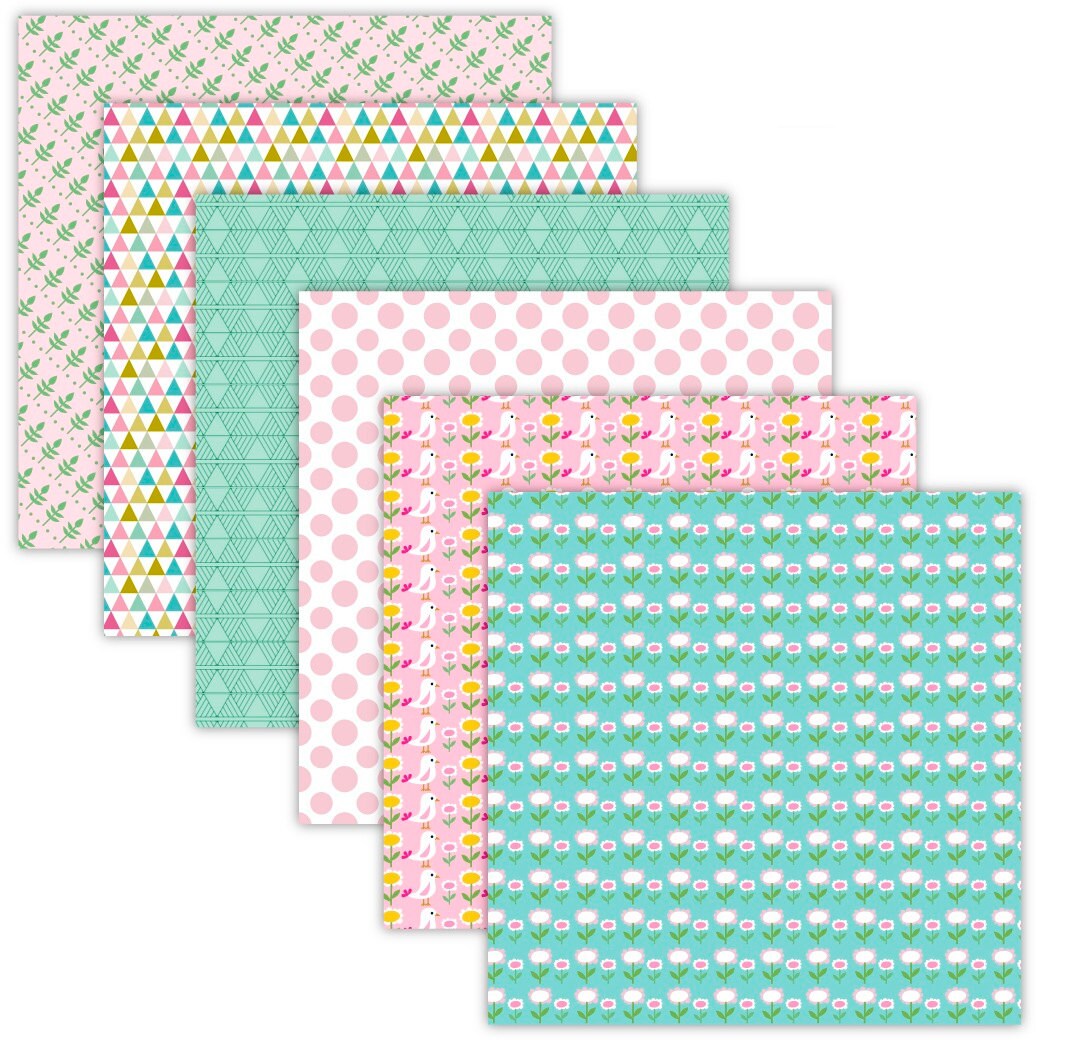 BIRDIE Digital Scrapbook Papers for Card Design Invites | Etsy