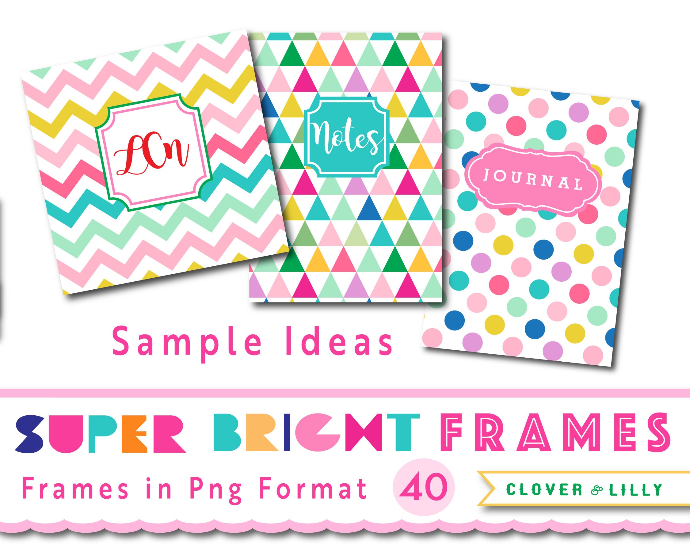 Super Bright Frames and Labels for Card Crafts, Design, Pngs, Squares ...