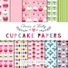 Cupcake Digital Scrapbook Papers for Birthday Invites | Etsy