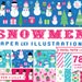 SNOWMEN CLIPART and Digital Paper for Christmas, Holiday Crafts ...