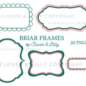 BRIAR FRAMES in Png Format, 20 Labels, Frames for Card Designing ...