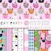 CAT PARTY Digital Scrapbook Paper Cats Birthday Persian - Etsy