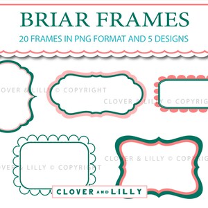 BRIAR FRAMES in Png Format, 20 Labels, Frames for Card Designing ...