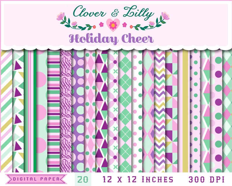 20 Holiday Cheer MOD Digital Papers for Christmas Crafts - Etsy