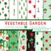 Vegetable Garden Digital Paper, Vegetarian, Scrapbook Papers, Tomatoes ...
