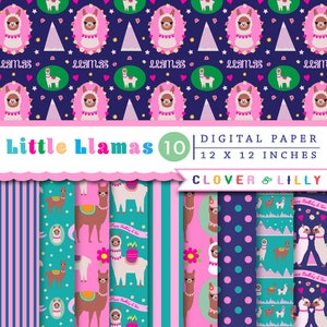 Llamas Digital Paper, Cute Llamas, Alpaca, Background, Patterns ...