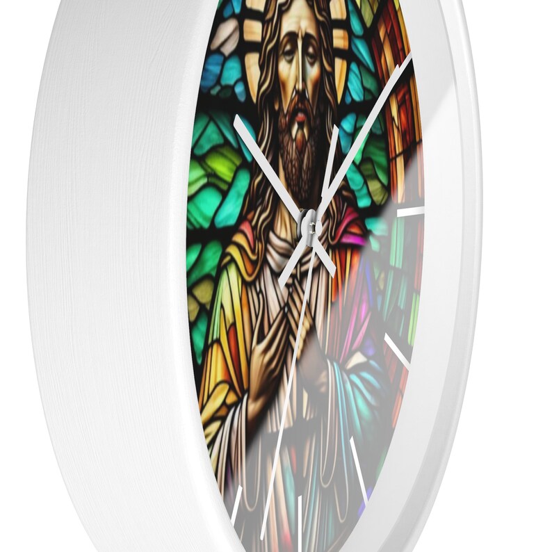 Stained Glass Jesus Christ Wall Clock Quality Wood Clock - Etsy