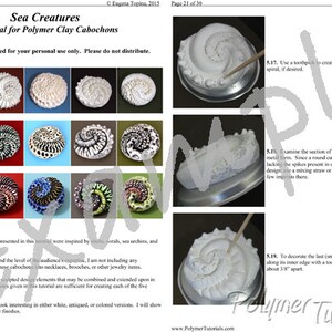 TUTORIAL Polymer Clay Sea Creatures, Organic Style Cabochons for ...