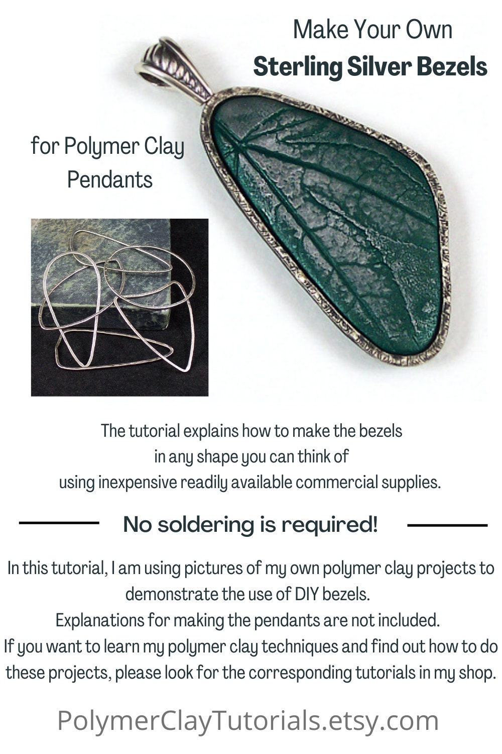 TUTORIAL DIY Bezels for Polymer Clay Pendants Silver Framed - Etsy