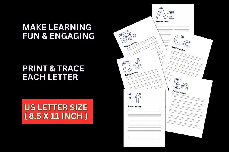 Alphabet Tracing Printable Letters Back to School Worksheets Easy ...