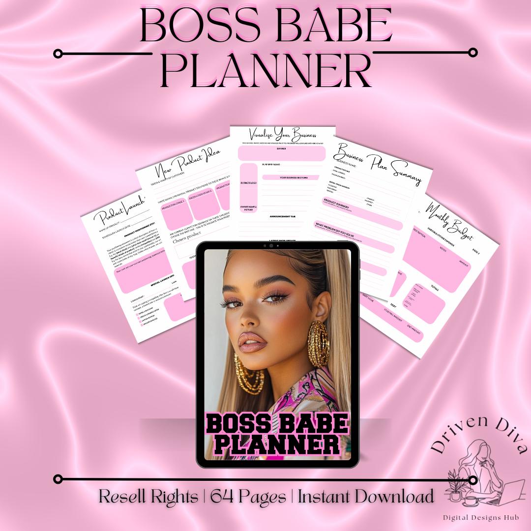 Girl Boss Planner PLR- 2024 Digital Planner - Boss Babe - Business ...