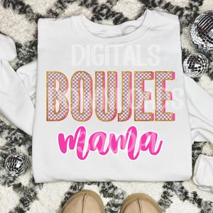 Boujee Mama White Checkered Trendy Glitter Girly Digital Download Png ...