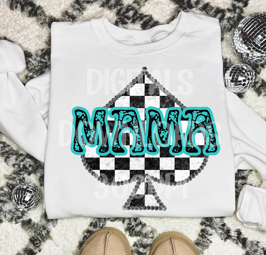 Mama Western Checkered Grunge Distressed Retro Spade Digital Download ...