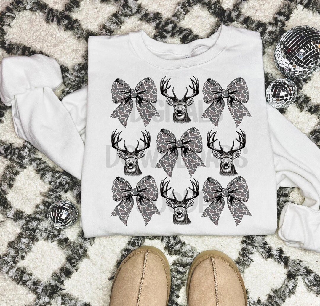 Camo Bow and Hunting Png, Coquette Preppy Camo Bow Png, Trending Retro ...