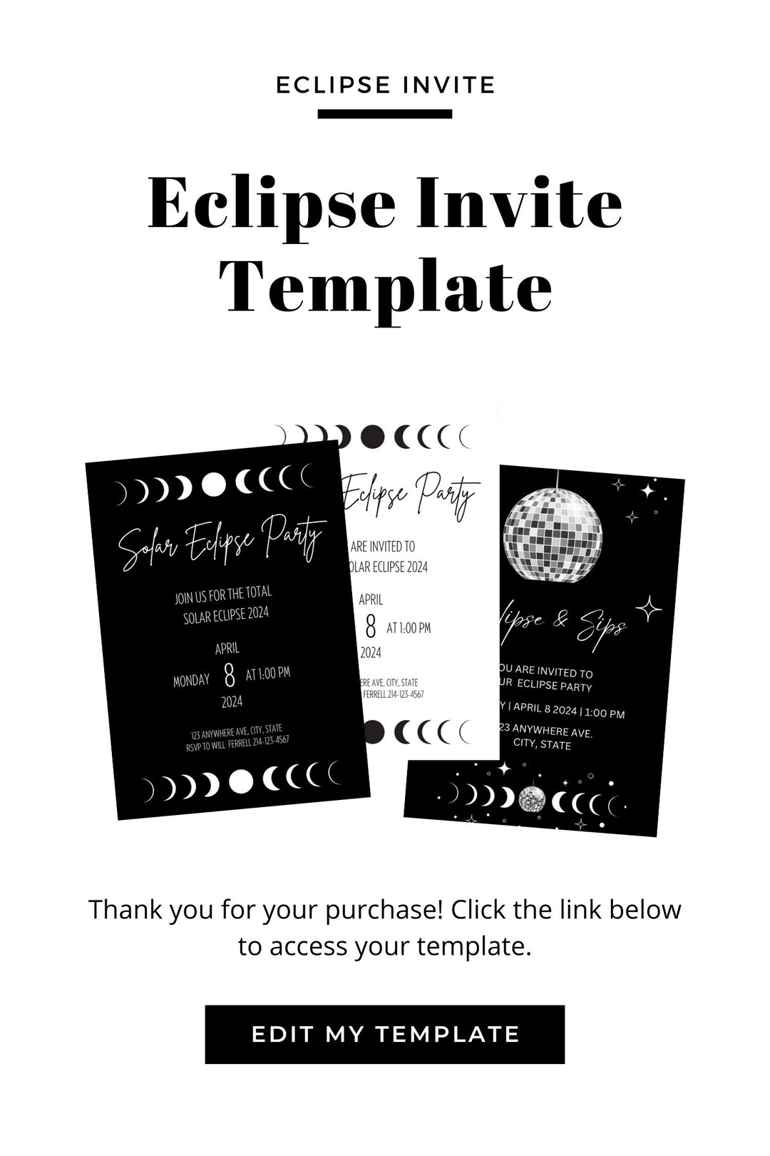 Downloadable Solar Eclipse Party Invite - Etsy