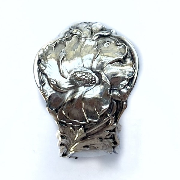 Sterling Silver Poppy Spoon Ring - Etsy