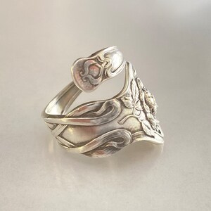 Rose Spoon Ring, Antique, Sterling Silver, Art Nouveau,flower,floral ...