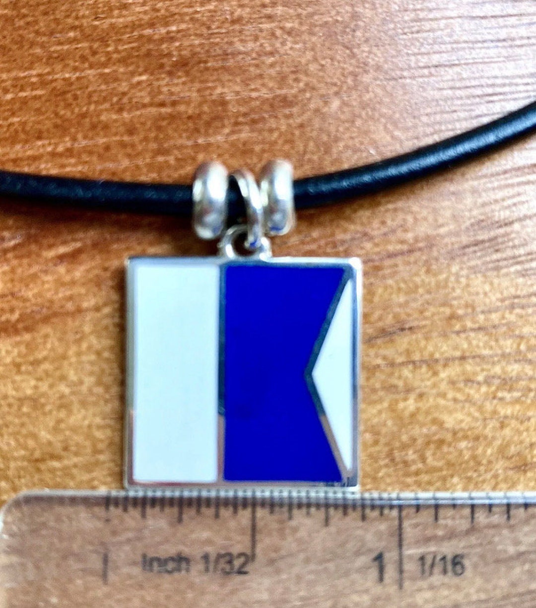 Nautical Necklace, Signal Code Flag, Alpha A, Sterling - Etsy