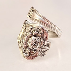 Rose Spoon Ring, Antique, Sterling Silver, Art Nouveau,flower,floral ...