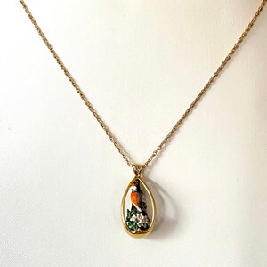 Robin Bird Pendant Necklace, Robin Red Breast. Sterling Enamel,vintage ...