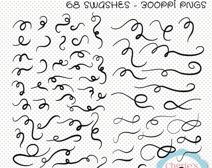 68 Swashes | Decorative Font Swashes | Curls and Swirls Font Swashes ...