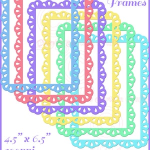 Instant Download, Beveled Eyelet Lace Frames, Greeting Card Frames ...