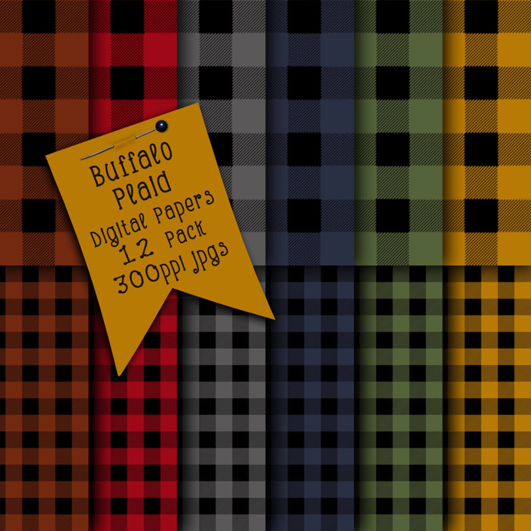 Buffalo Plaid Digital Papers | JPG Digital Scrapbooking Paper | Surface ...