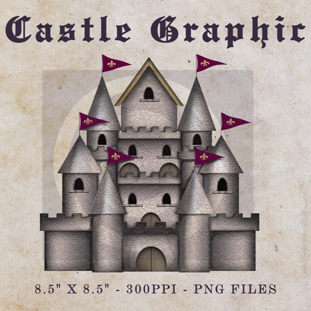 Instant Download, Castle Graphic, Castle PNG Digital Download File ...
