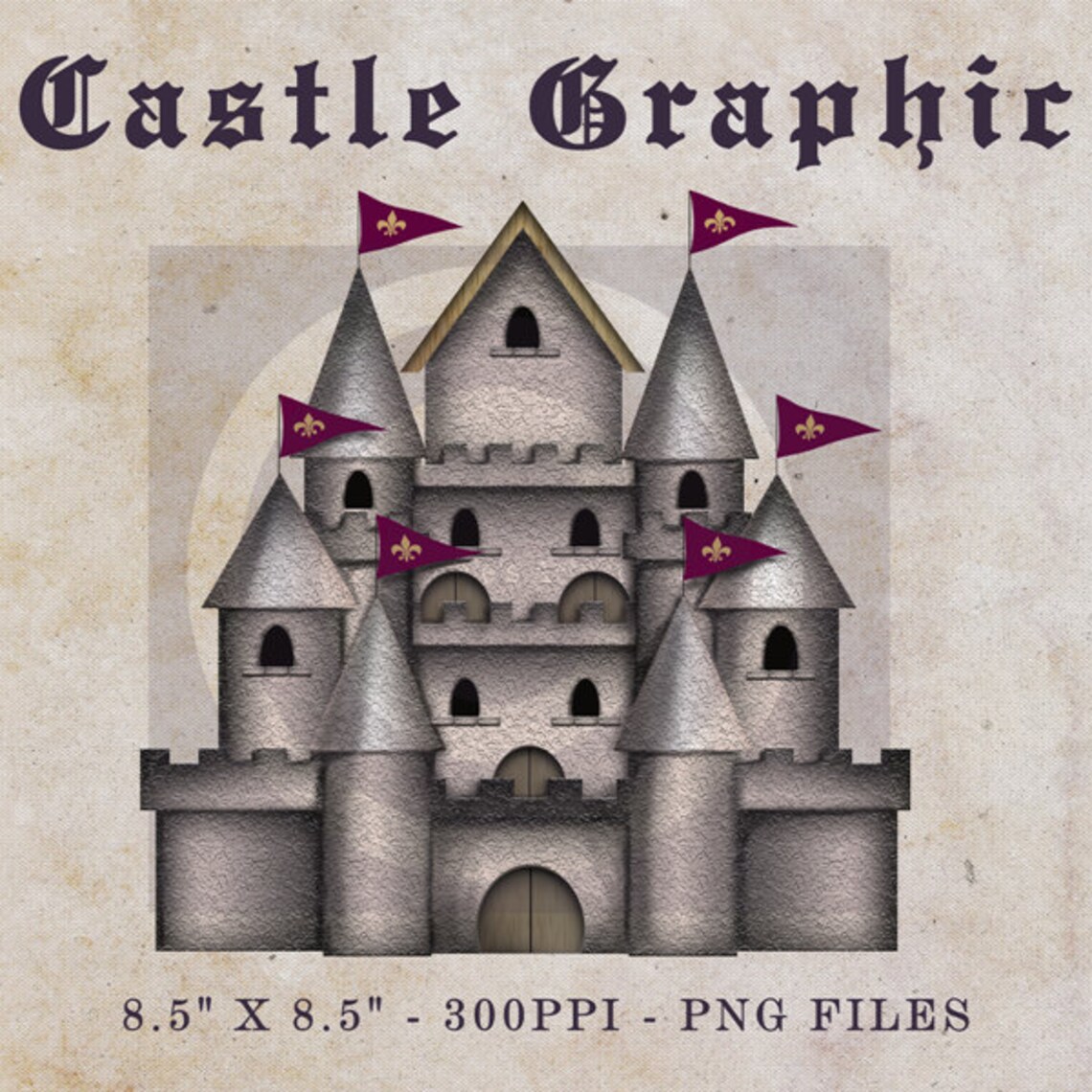 Instant Download Castle Graphic Castle PNG Digital Download - Etsy
