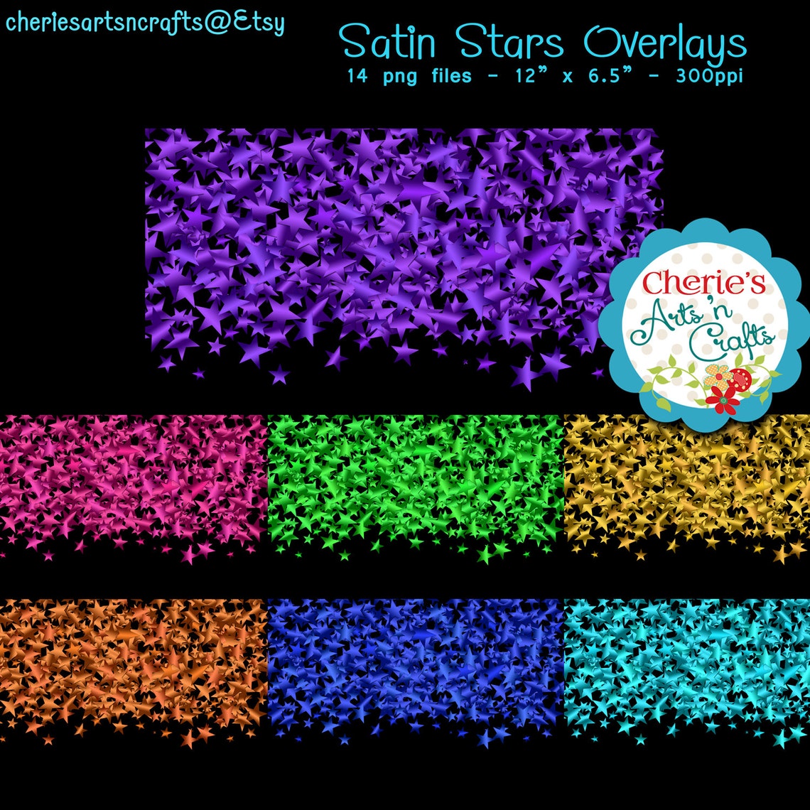 Shiny Stars Overlays Star Borders PNG Digital Borders - Etsy
