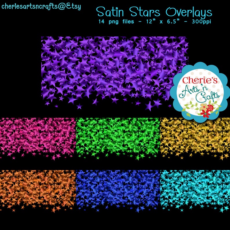 Shiny Stars Overlays Star Borders PNG Digital Borders - Etsy