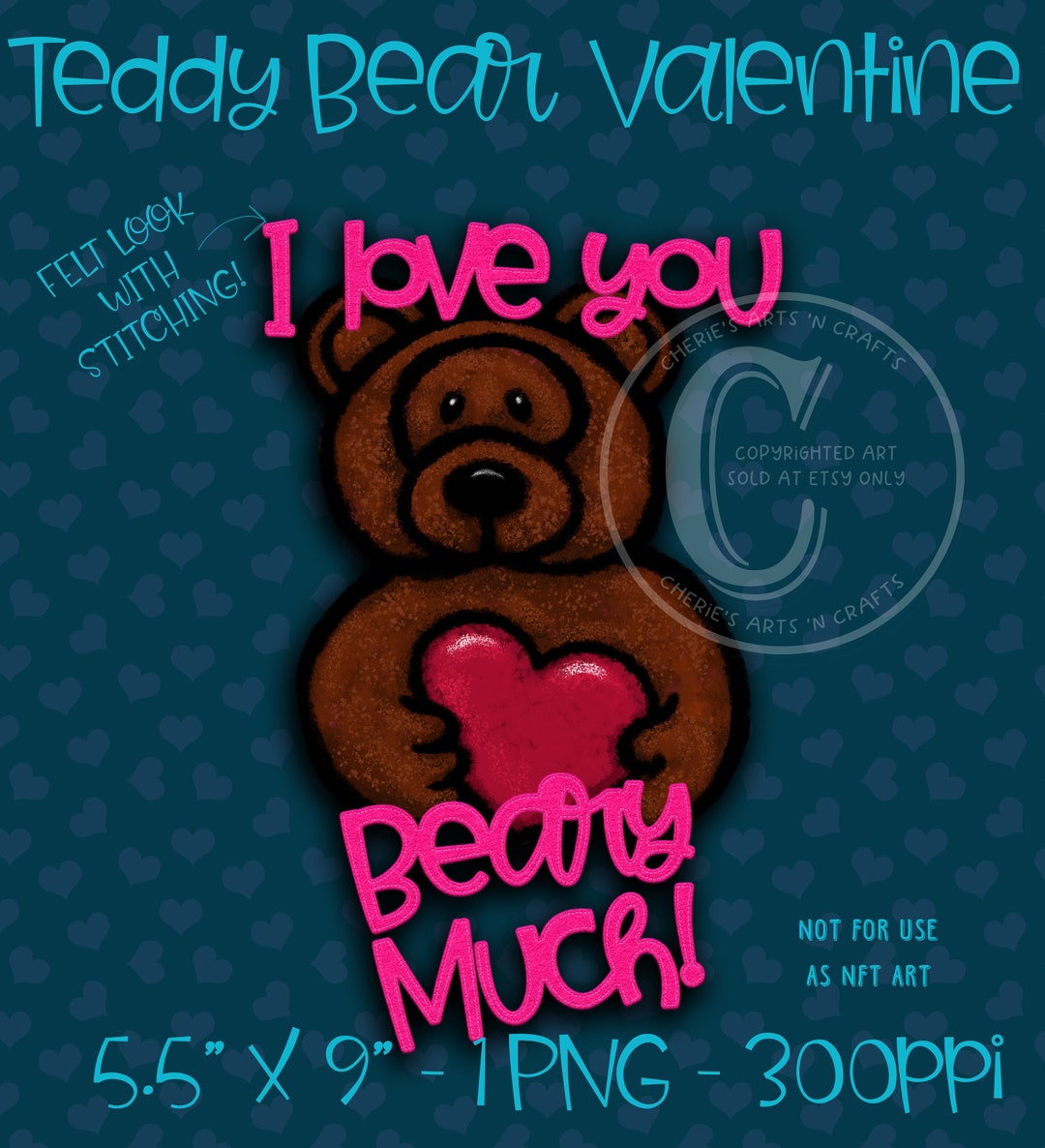 I Love You Beary Much Teddy Bear Valentine's Day Graphic Generously ...