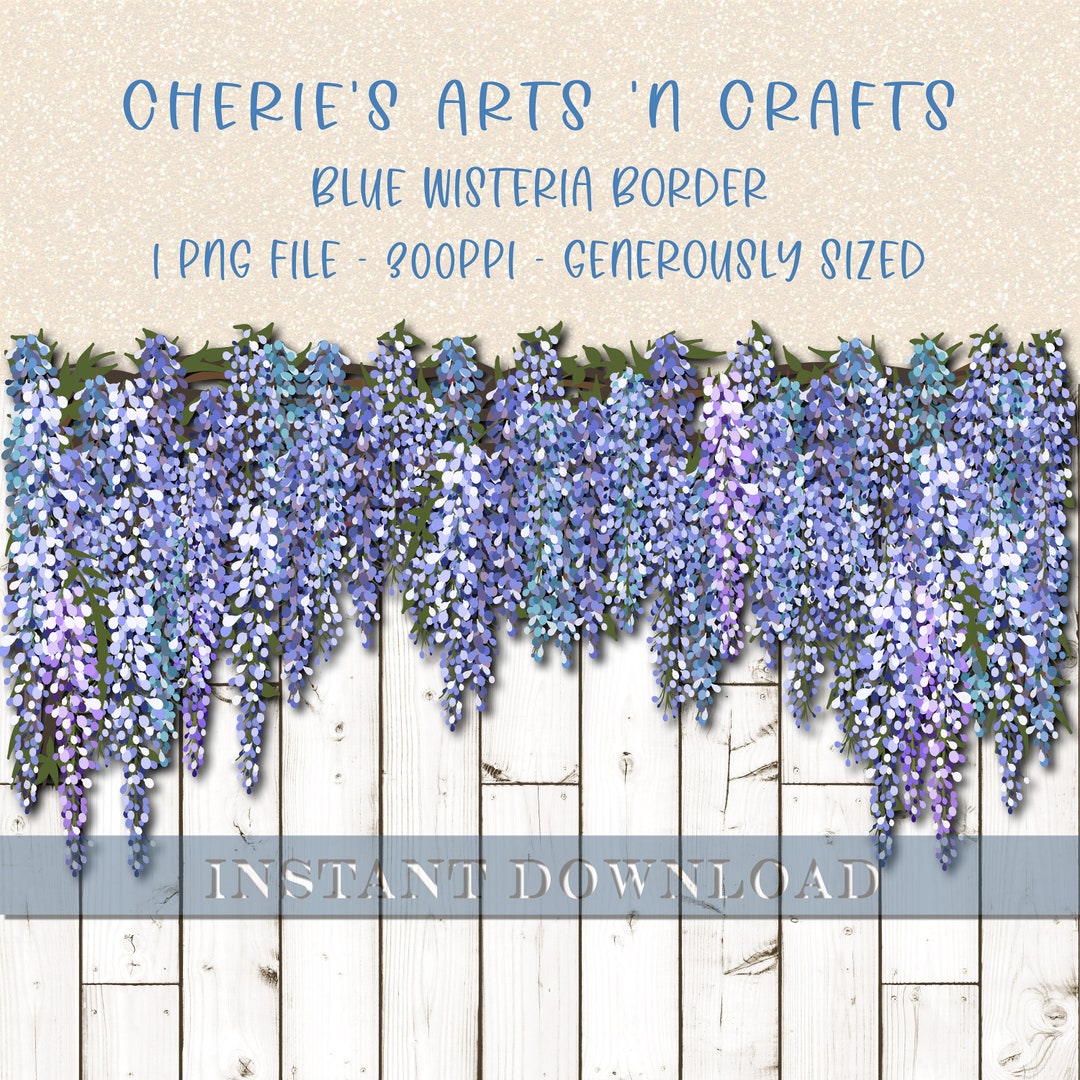 Wisteria Border Clip Art | Instant Download | Digital Scrapbooking ...