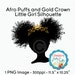 Afro Puffs & Gold Crown Girl Silhouette Silhouettes Clip | Etsy