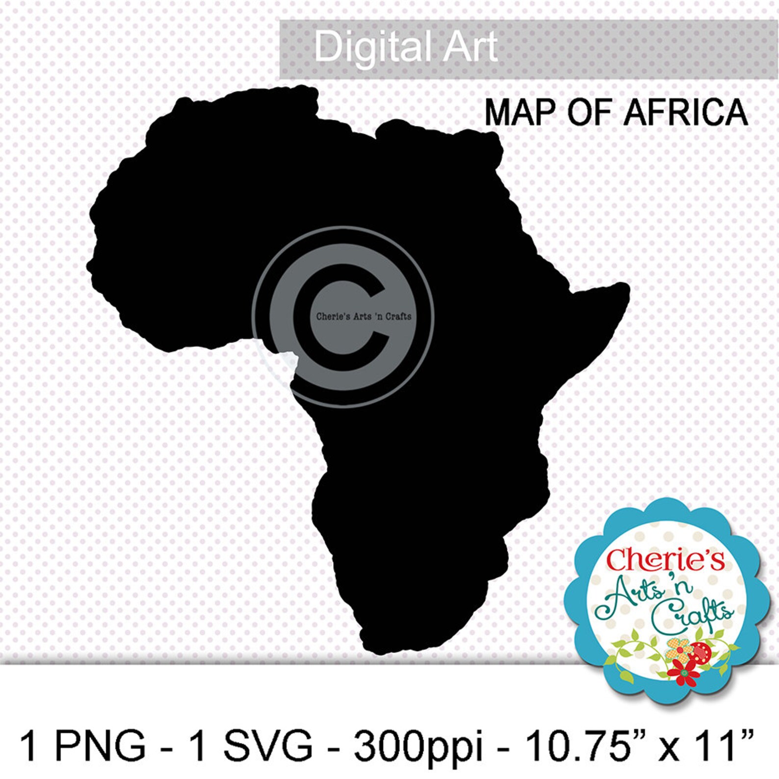 Map of Africa Clip Art Silhouette Style Maps Map - Etsy