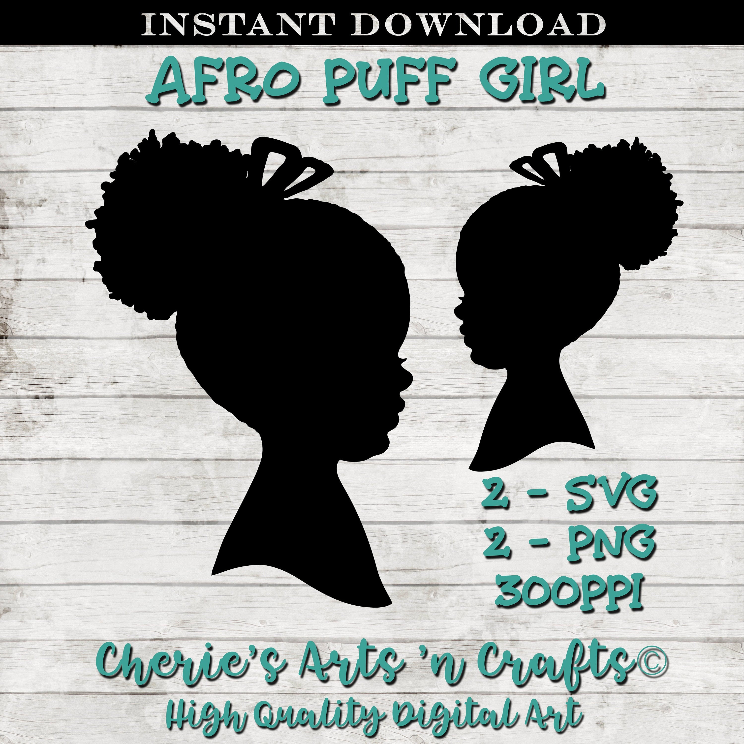 Afro Puff Girl Silhouette