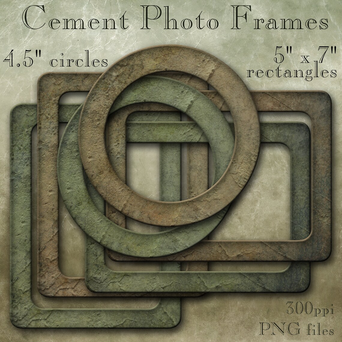 Gorgeous Grunge Texture Photo Frames Digital Download PNG - Etsy