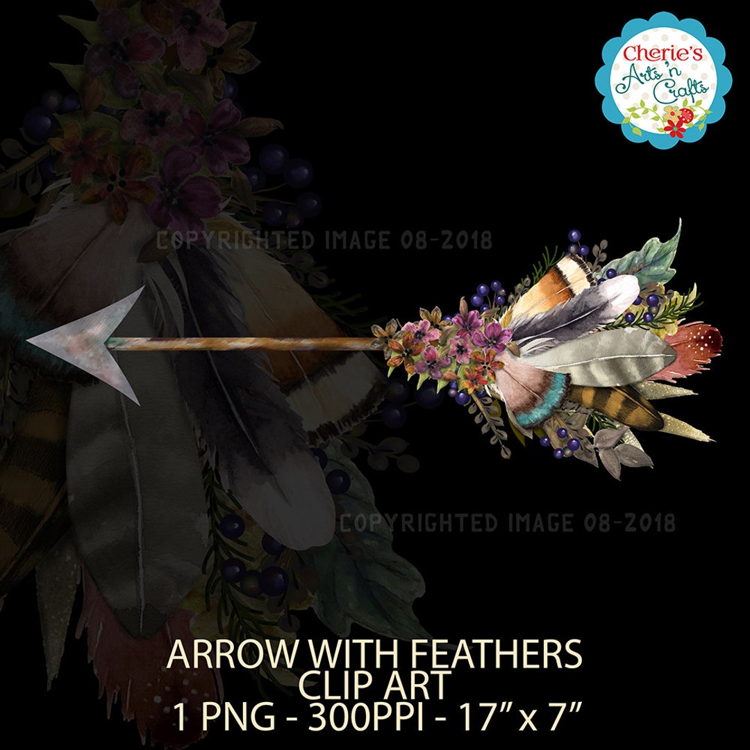 Fall Arrow Feathers Berries Clip Art Digital Clip Art Designer ...