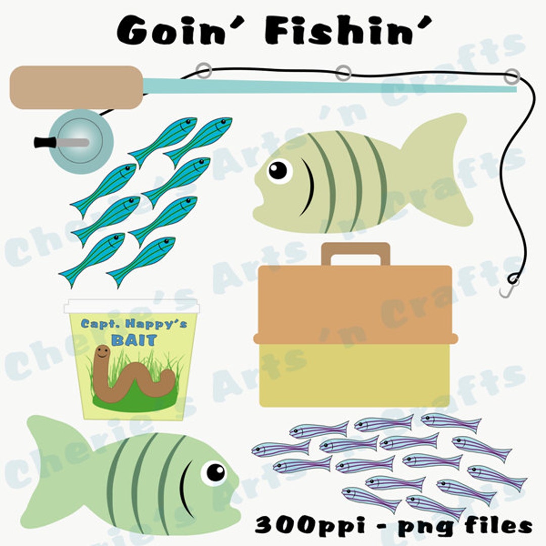 Goin' Fishin' Clip Art | Fishing Graphics | PNG Clip Art | Digital Clip ...