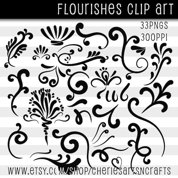Flourish Clip Art - Etsy