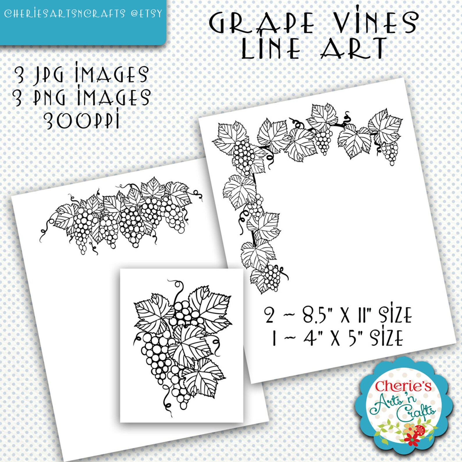 Grapevines Line Art JPG Files Grapevines PNG Line Art - Etsy