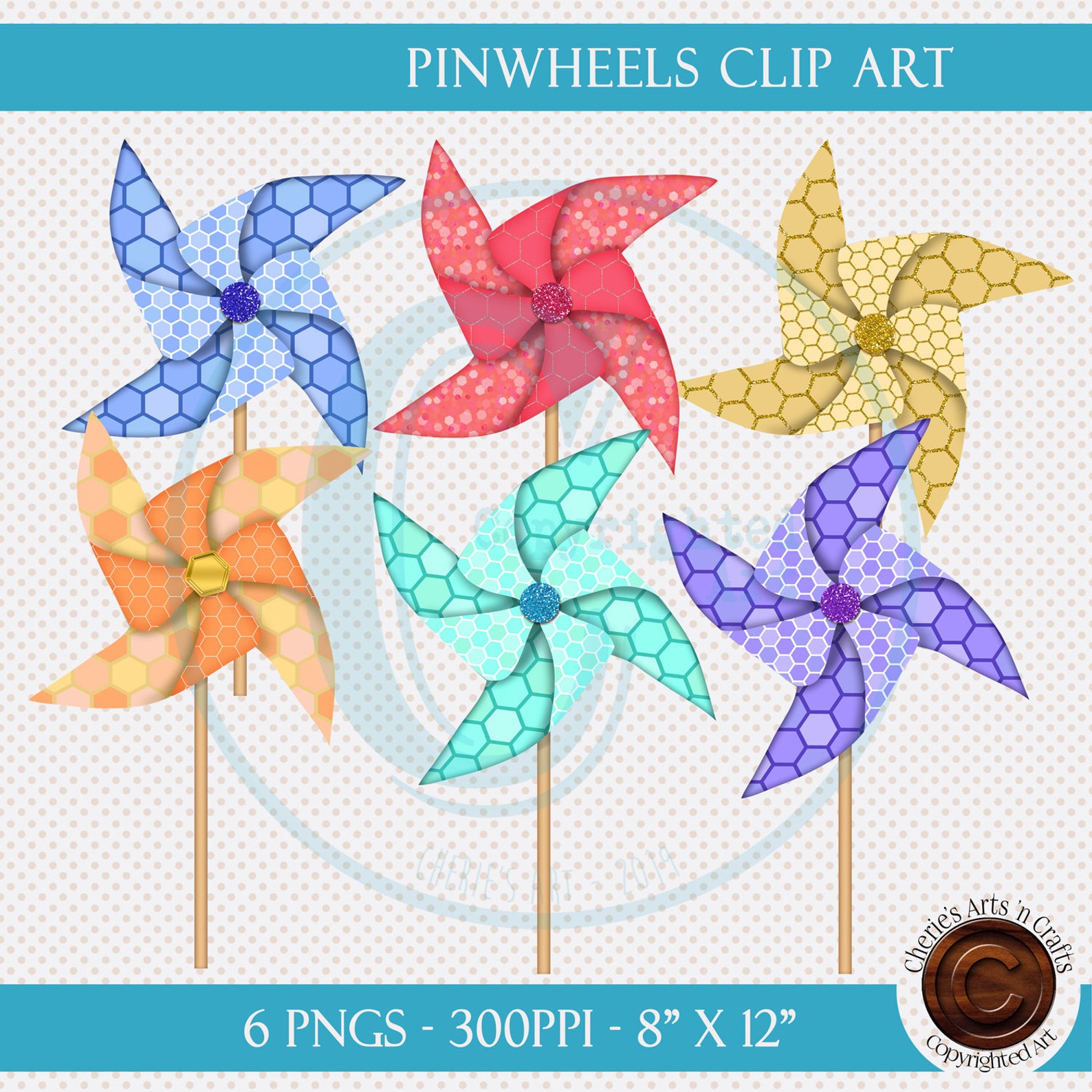 Pinwheels Clip Art Glitter Pinwheels Graphics PNG Files - Etsy