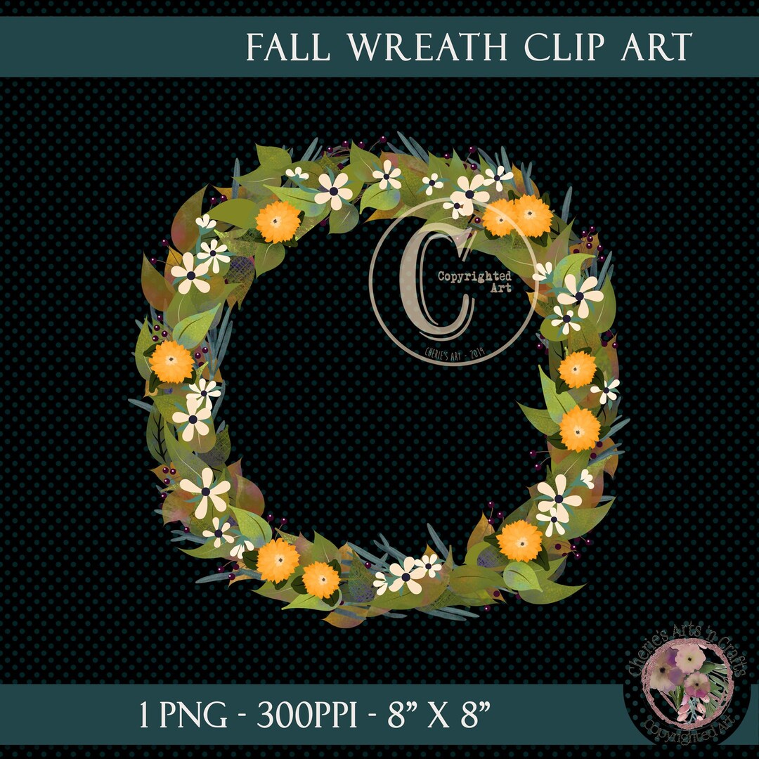 Fall Wreath Clip Art Designer Resources Not for Resale as - Etsy